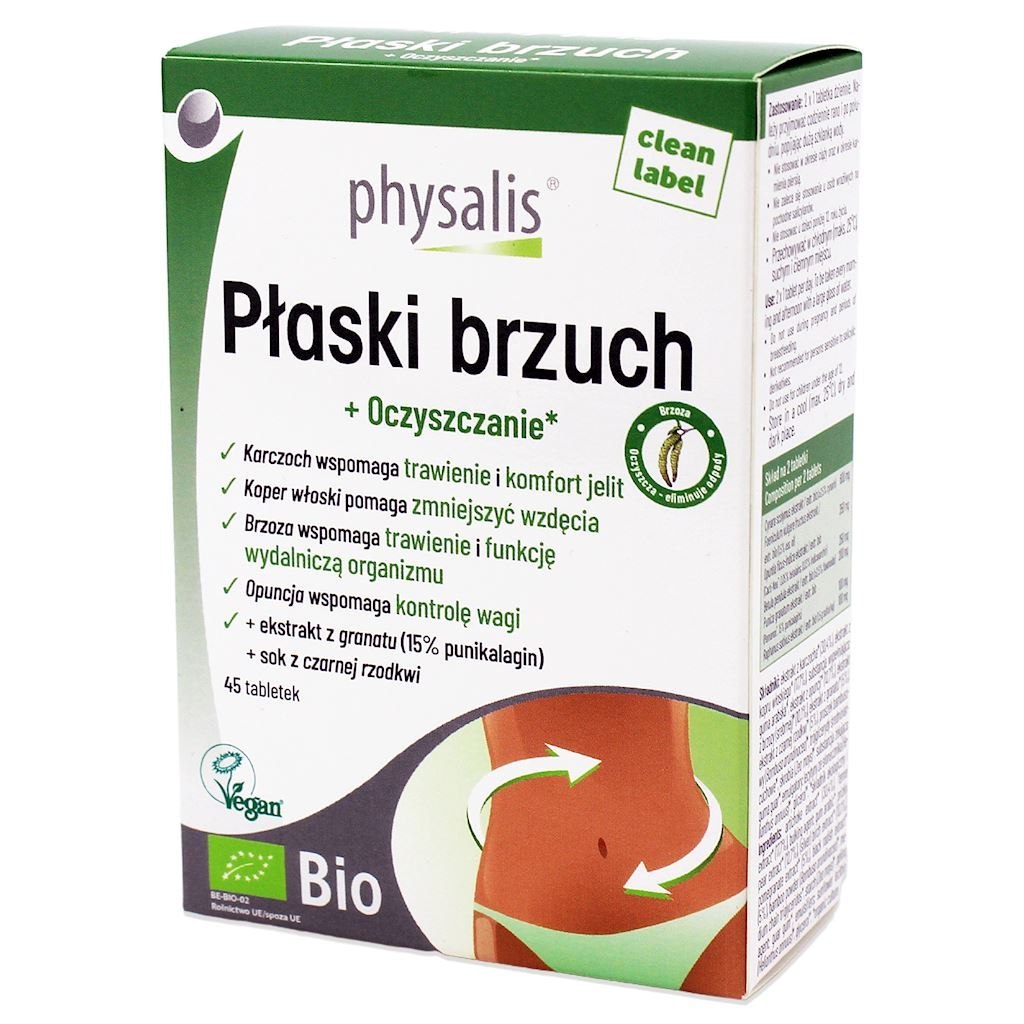 TABLETKI NA WZDĘCIA I PŁASKI BRZUCH BIO 45 szt. - PHYSALIS | Sklep ...